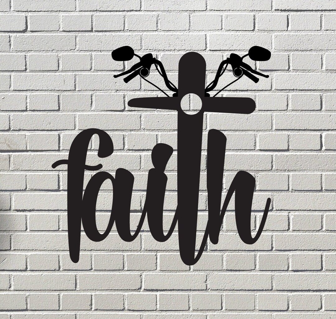 Motorcycle Faith Metal Wall Art | Large Metal Biker Wall Art | for ...