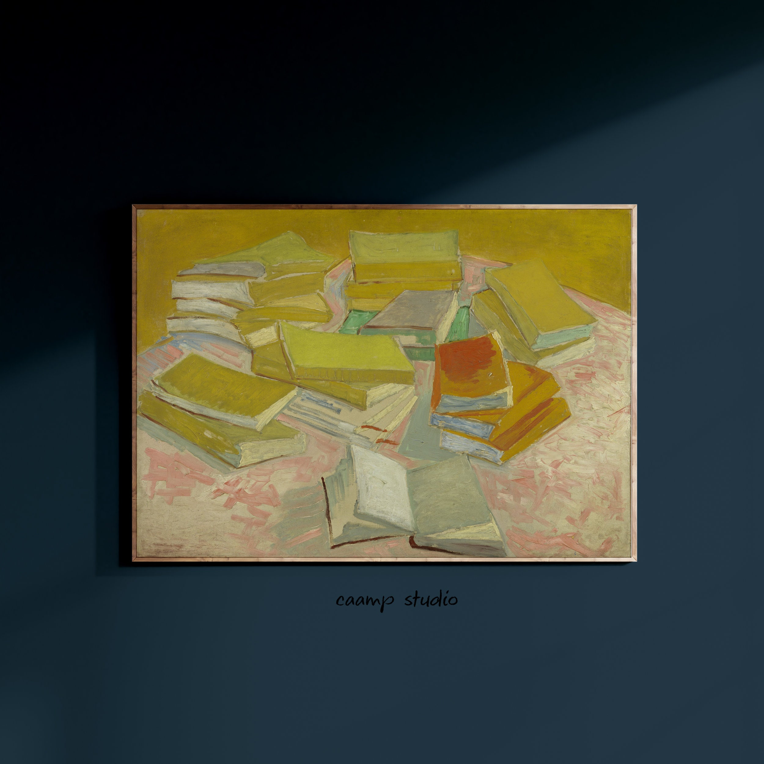 Vintage Vincent Van Gogh Piles of French Novels Painting L French ...