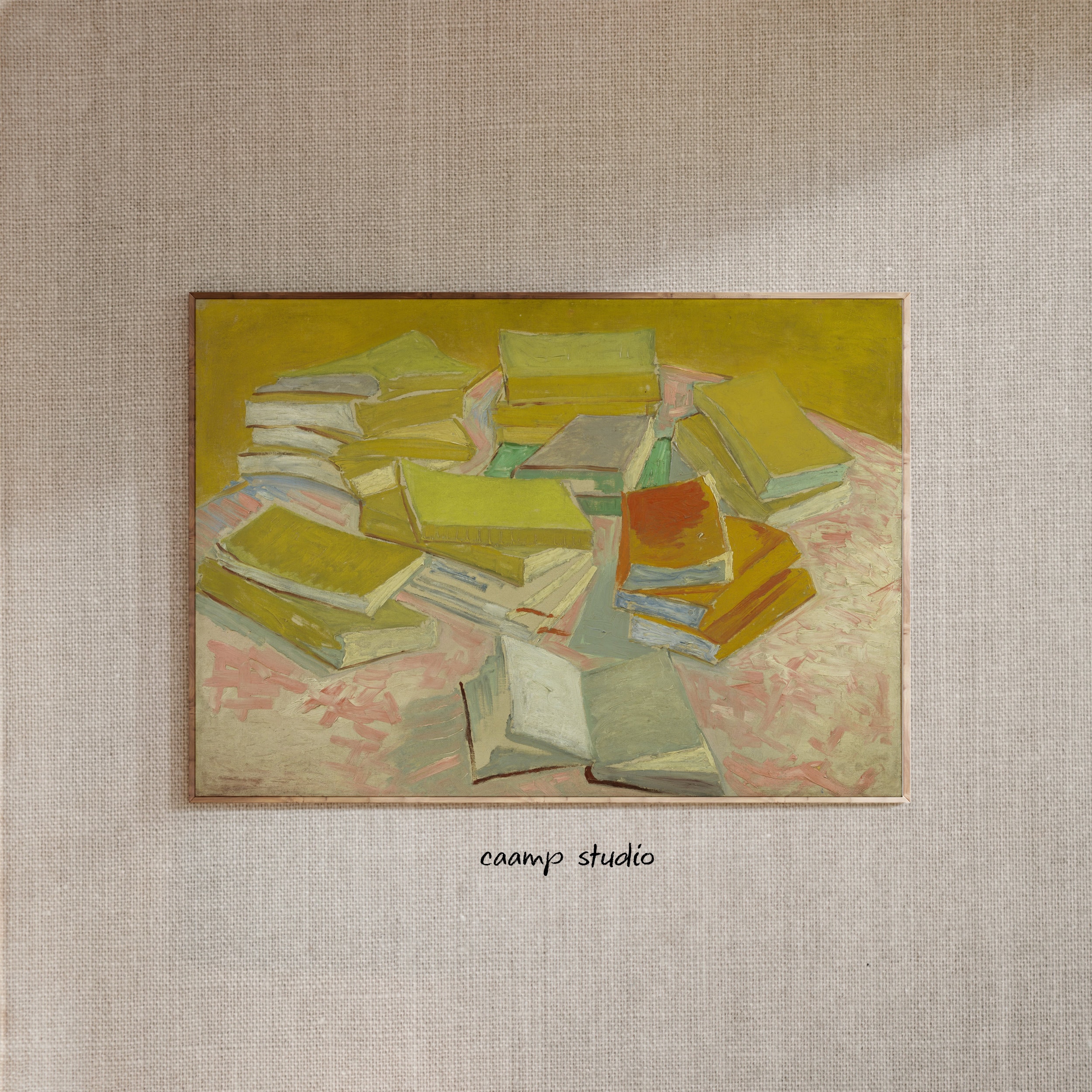 Vintage Vincent Van Gogh Piles of French Novels Painting L French ...