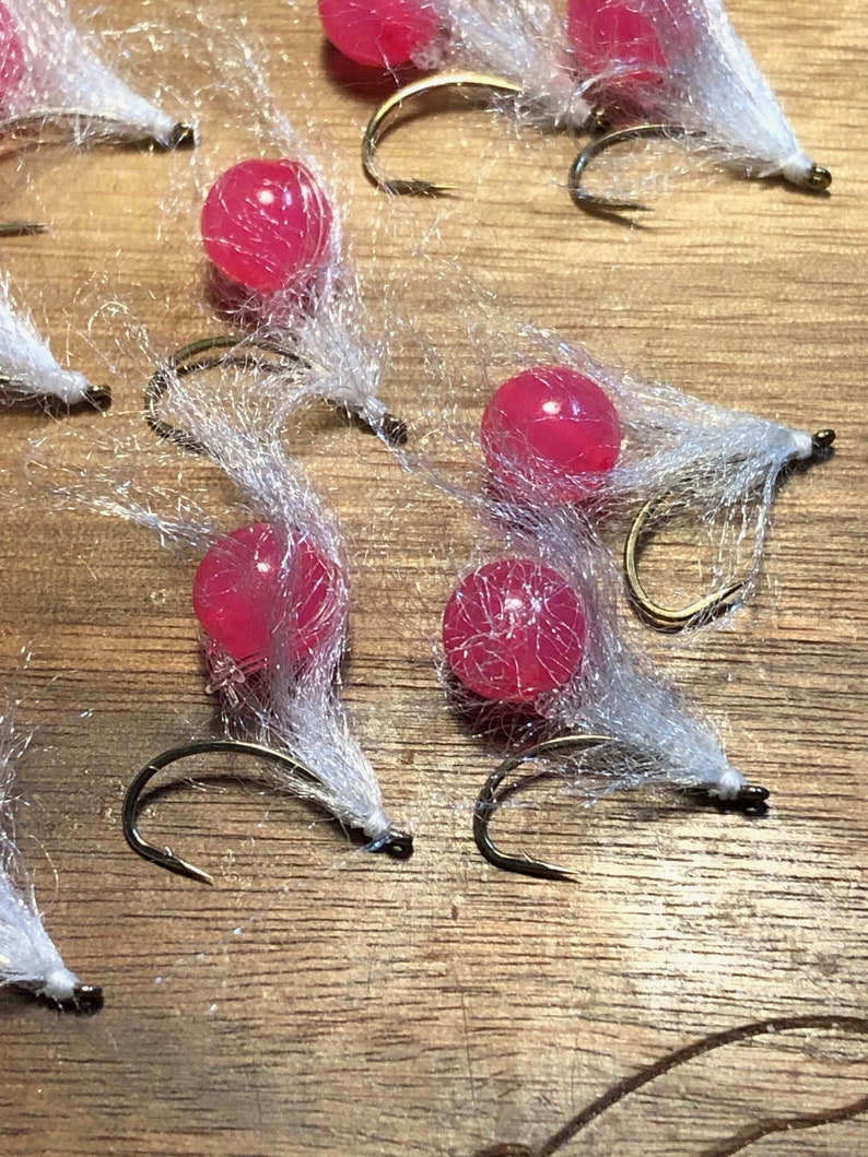 Steelhead Salmon Veiled Bead Flies Acrylic Beads, 6 Flies or 12 Flies ...