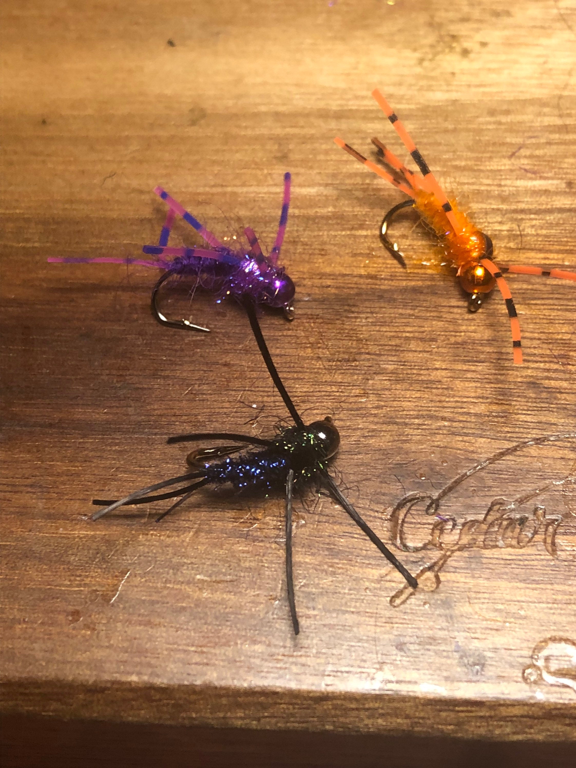Rubber Leg Stone Fly Steelhead Nymph, Optional Brass, Tungsten Beads or ...