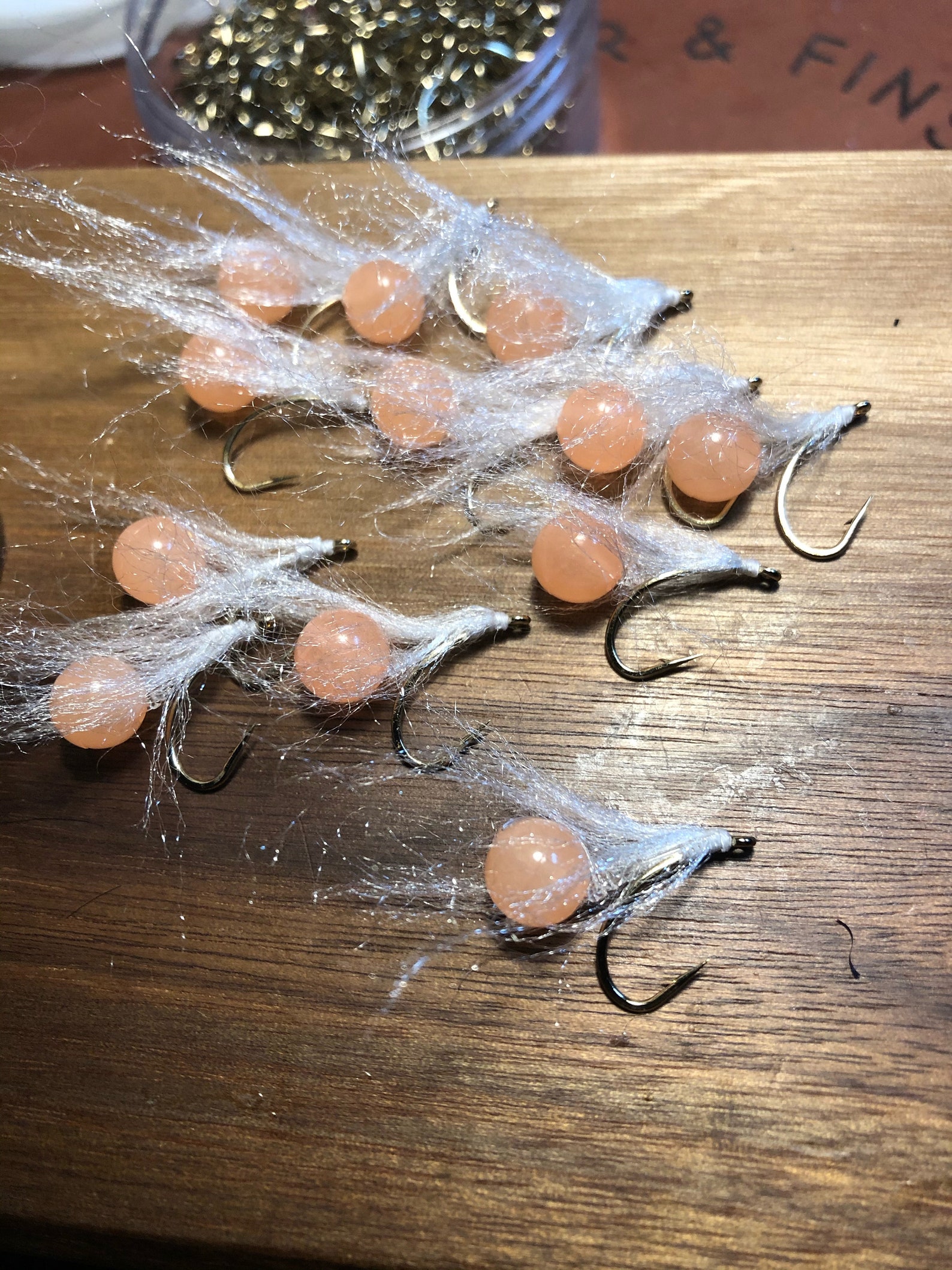 Steelhead Salmon Veiled Bead Flies Acrylic Beads, 6 Flies or 12 Flies ...