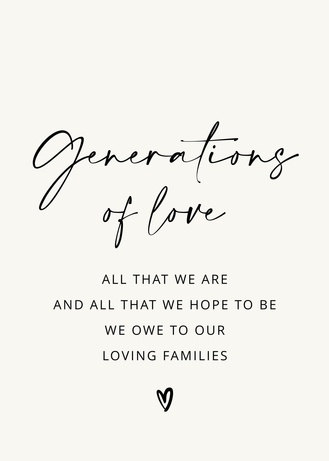 Wedding Family Sign, Generations of Love Sign, Wedding Signs, Family ...