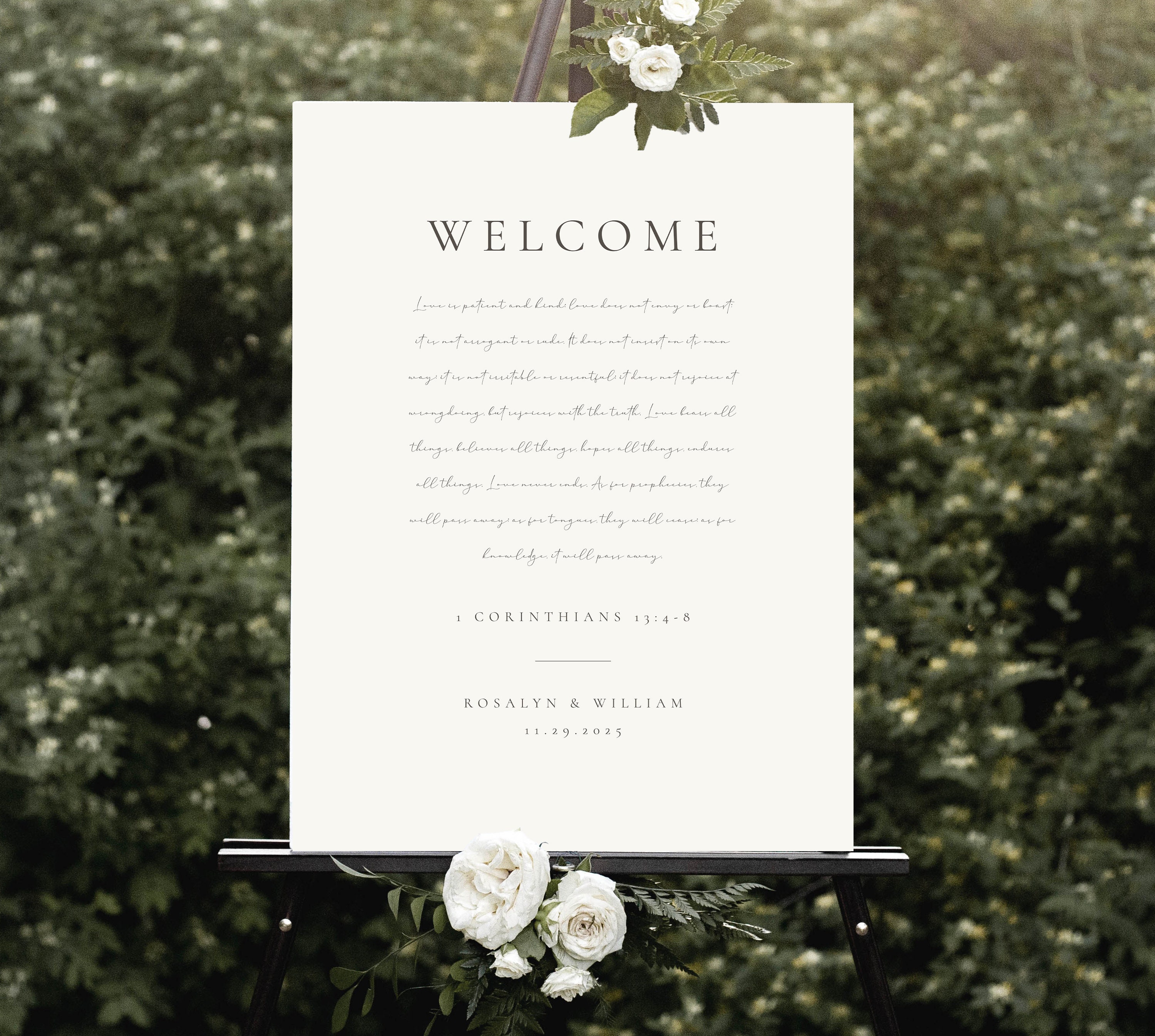 Bible Verse Wedding Welcome Sign, Minimalist Bible Verse Sign, Wedding ...