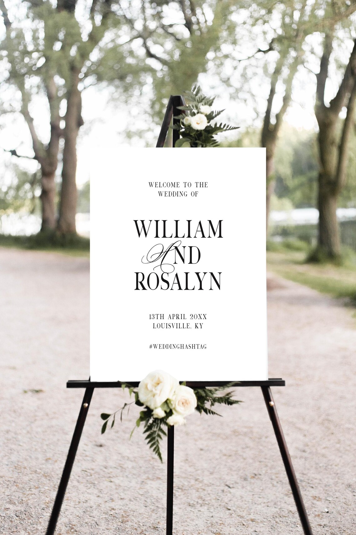 Elegant Minimalist Wedding Welcome Sign Template Editable Digital ...