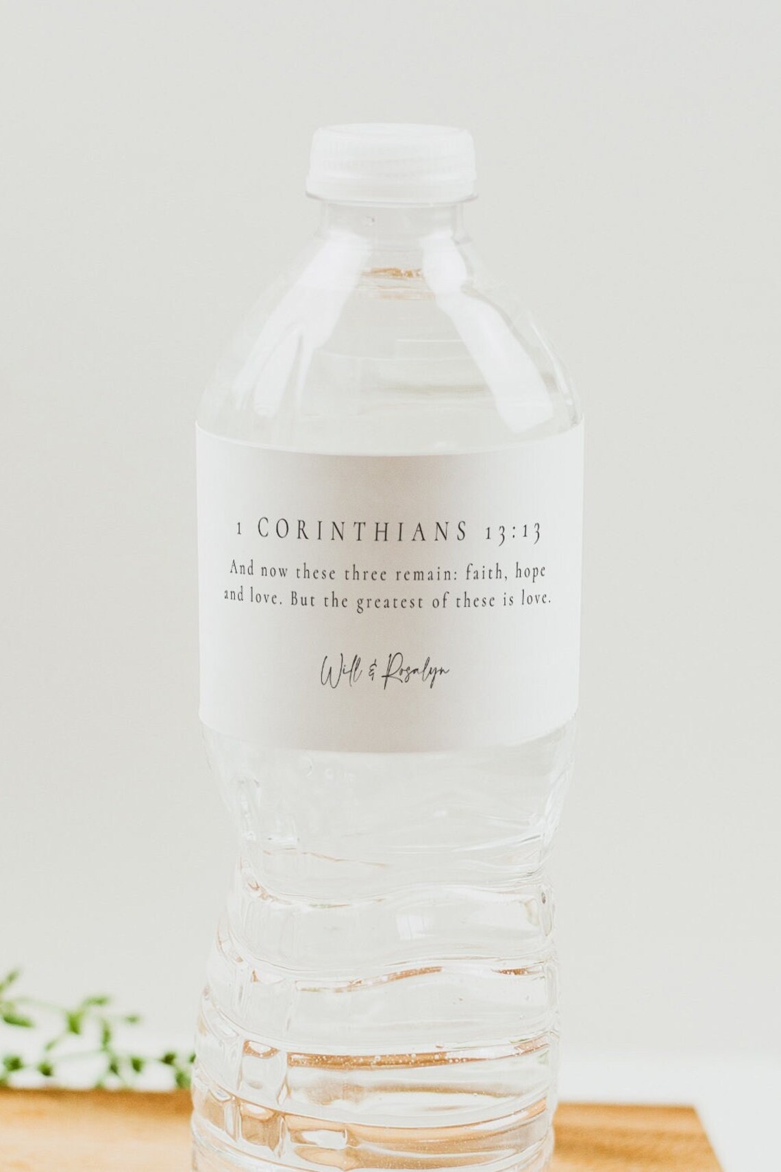 MINIMAL Water Bottle Label, Scripture, Christian Wedding, Water Bottle ...