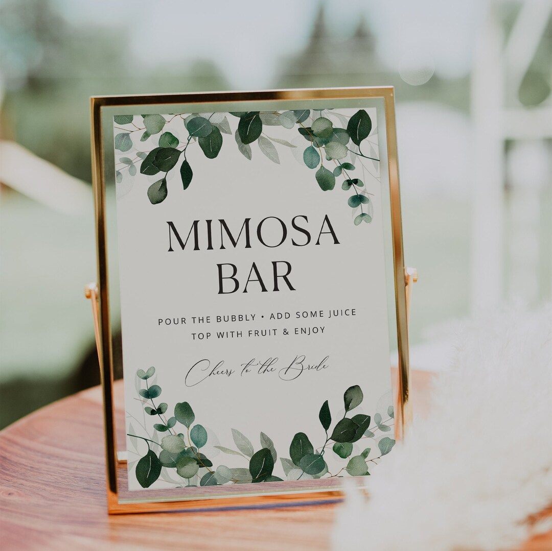 Cute Mimosa Bar Sign, Mimosa Bar Sign, Floral Mimosa Bar Sign, Bridal ...