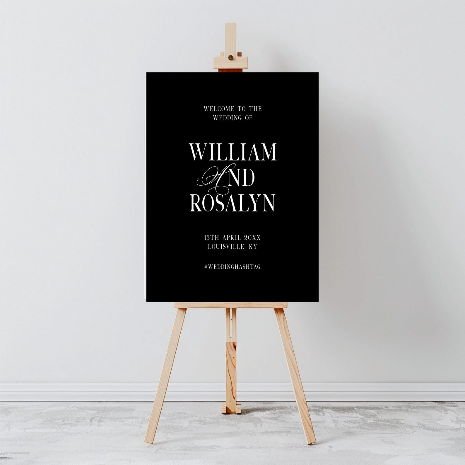 Elegant Minimalist Wedding Welcome Sign Template Editable Digital ...