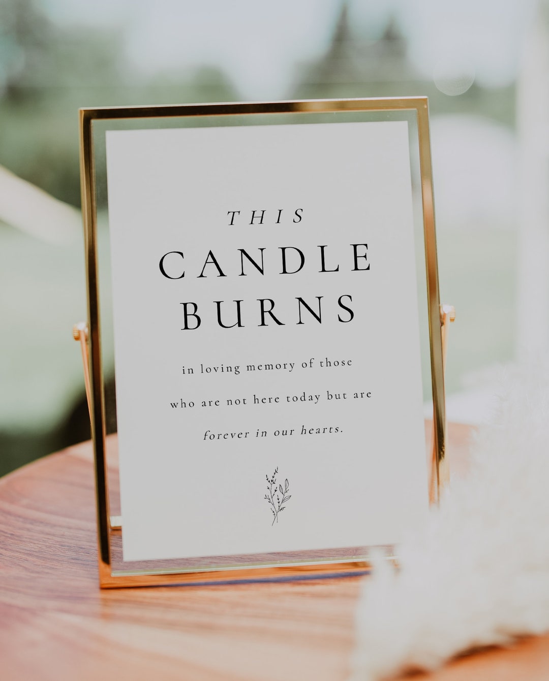 This Candle Burns Sign Template, in Loving Memory Sign, Modern Memorial ...