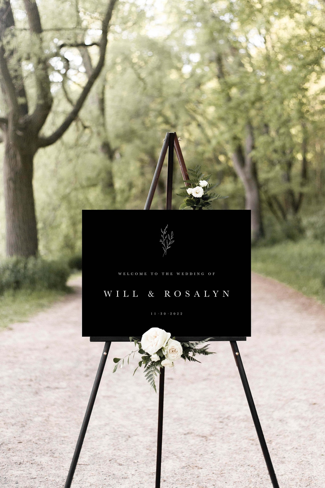 Black Wedding Welcome Sign, Wedding Welcome Sign Template, Rustic ...