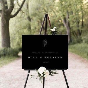 Black Wedding Welcome Sign, Wedding Welcome Sign Template, Rustic ...