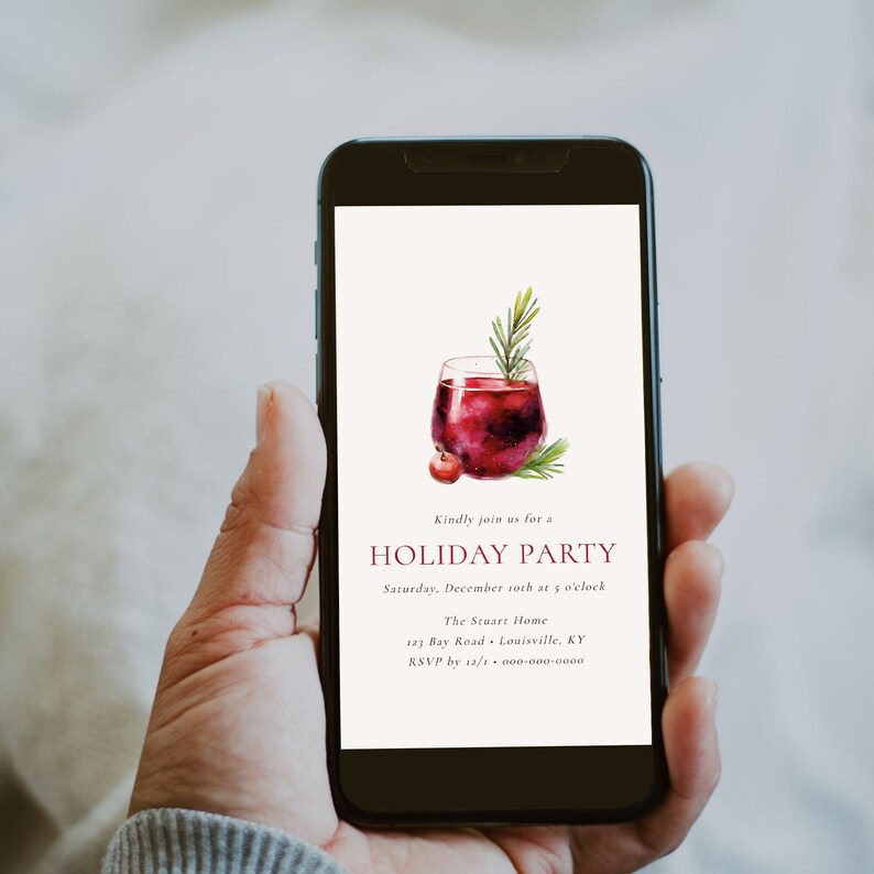 Christmas Party Invitation, Holiday Party Invitation, Digital ...