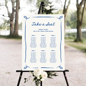 Whimsical Hand-drawn Seating Chart | Minimalist Script | Handwritten ...