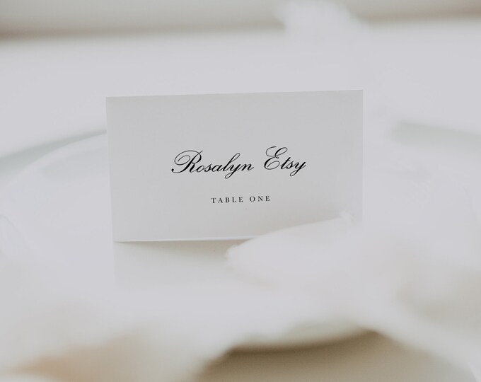 MINIMAL Wedding Place Cards Template, Editable Place Card, Wedding Name ...