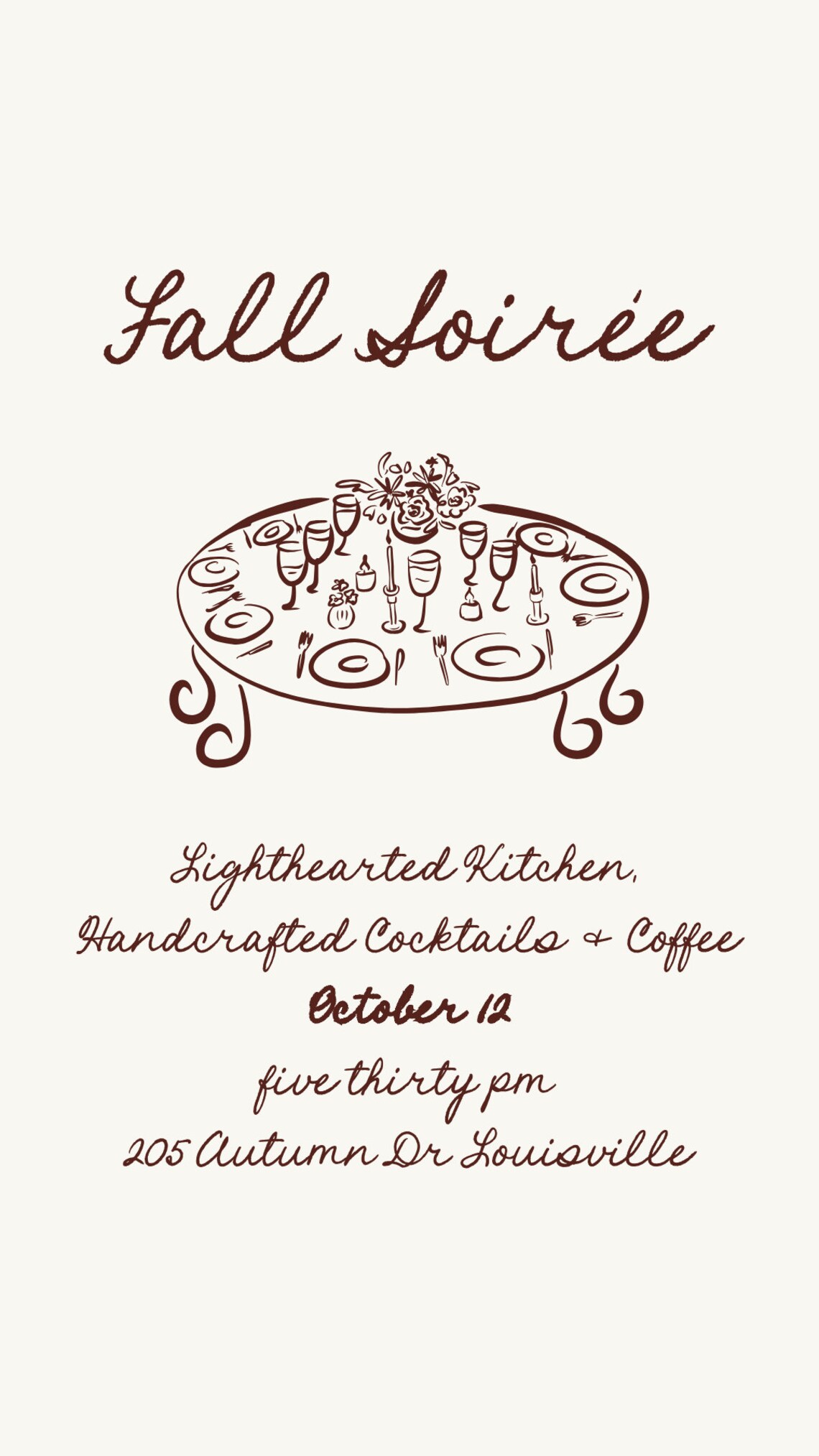Editable Fall Soirée Invitation | Autumn Party Invite | Digital ...