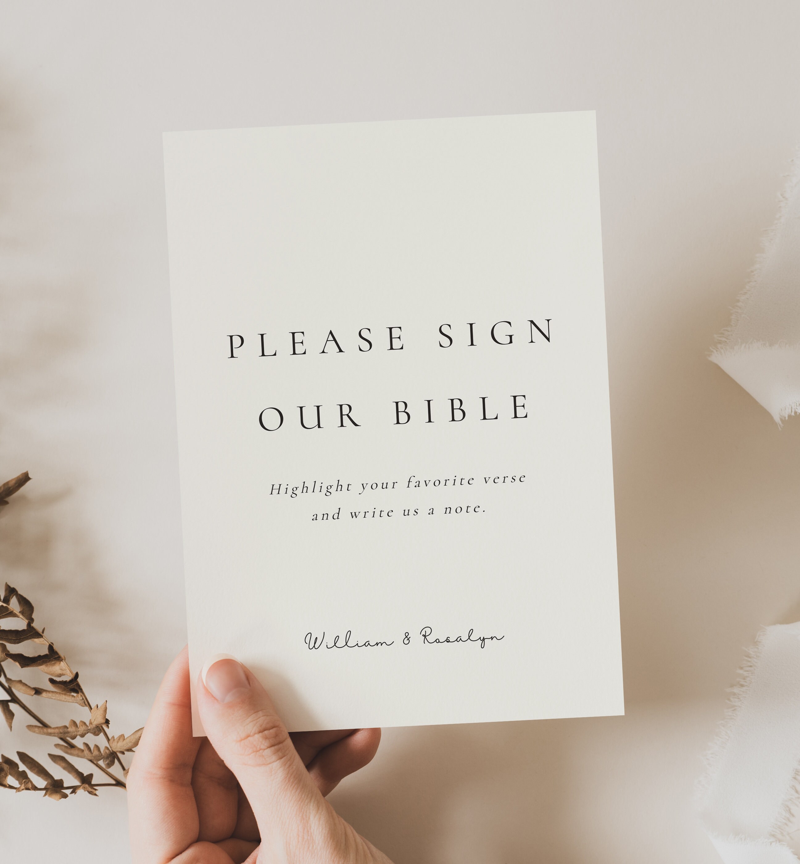 Please Sign Our Bible Sign | Christian Wedding Guestbook Alternative ...