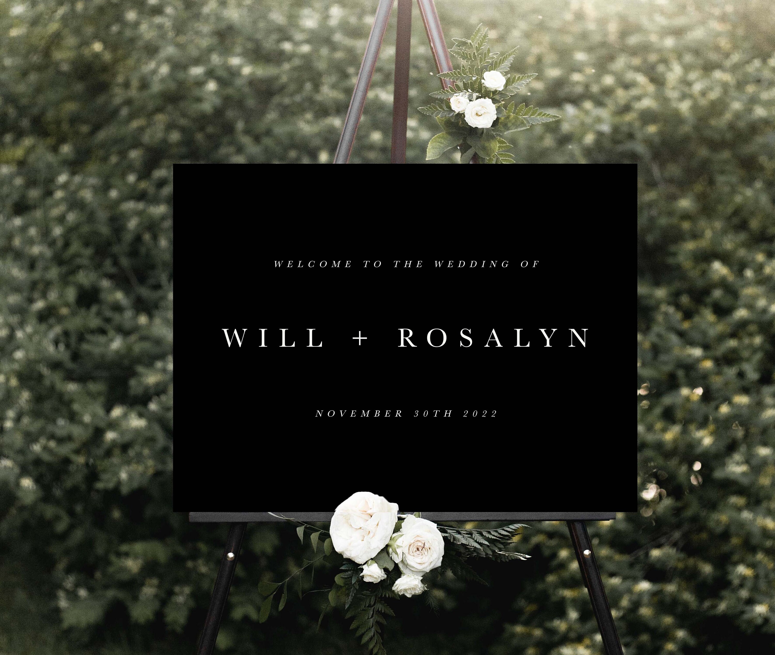 Modern Black Wedding Welcome Sign, Black Wedding Sign, Modern Wedding ...