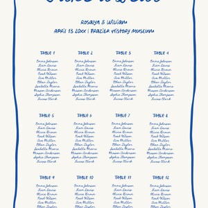 Whimsical Hand-drawn Seating Chart | Minimalist Script | Handwritten ...