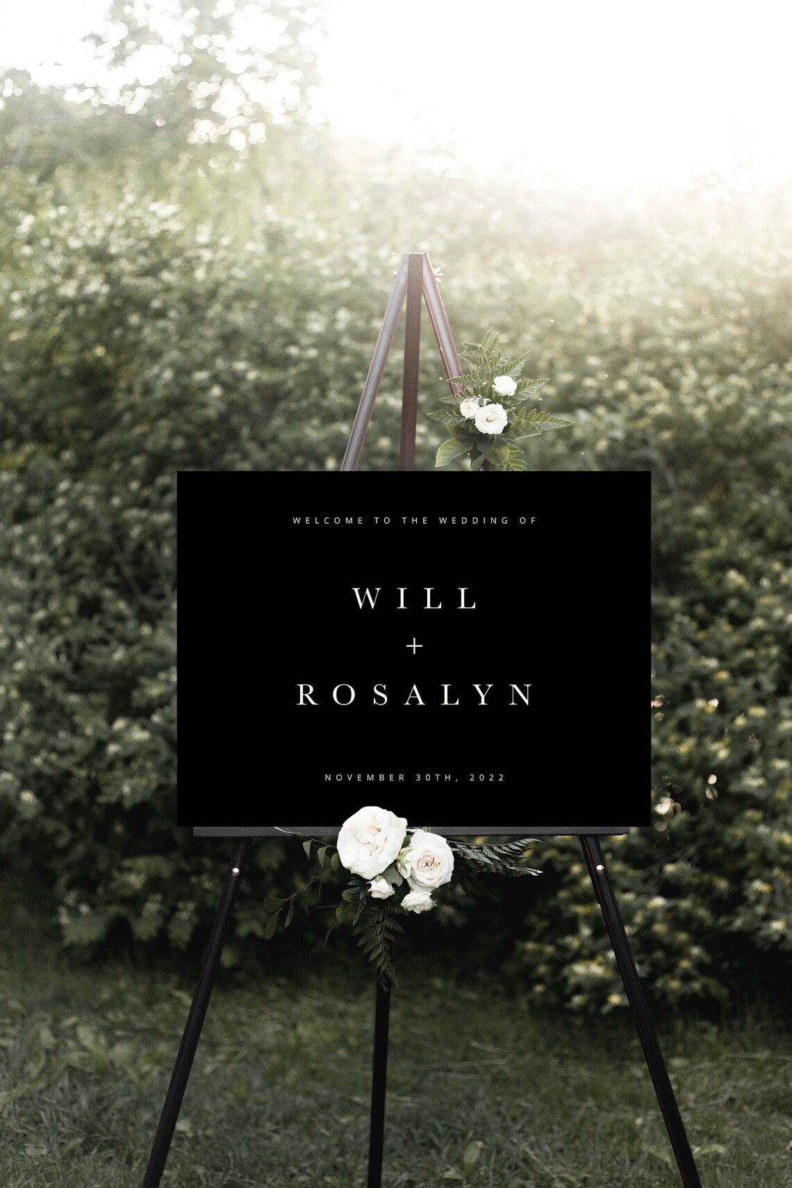 Black Wedding Sign Modern Black Wedding Welcome Sign Rustic - Etsy