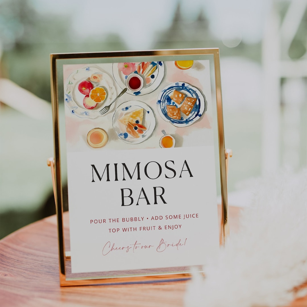 Mimosa Bar Sign, Mimosa Bar, Bridal Shower Sign, Cute Bridal Shower ...