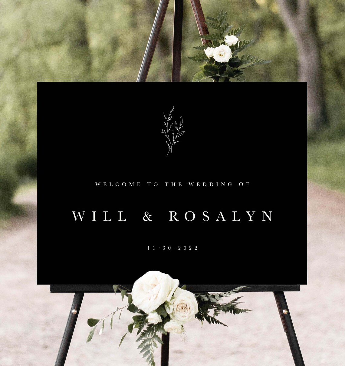 Black Wedding Welcome Sign, Wedding Welcome Sign Template, Rustic ...