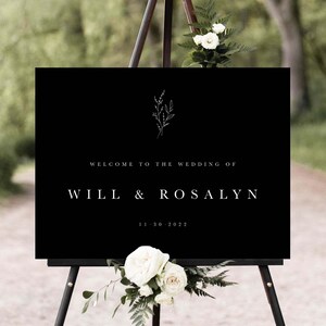 Black Wedding Welcome Sign, Wedding Welcome Sign Template, Rustic ...