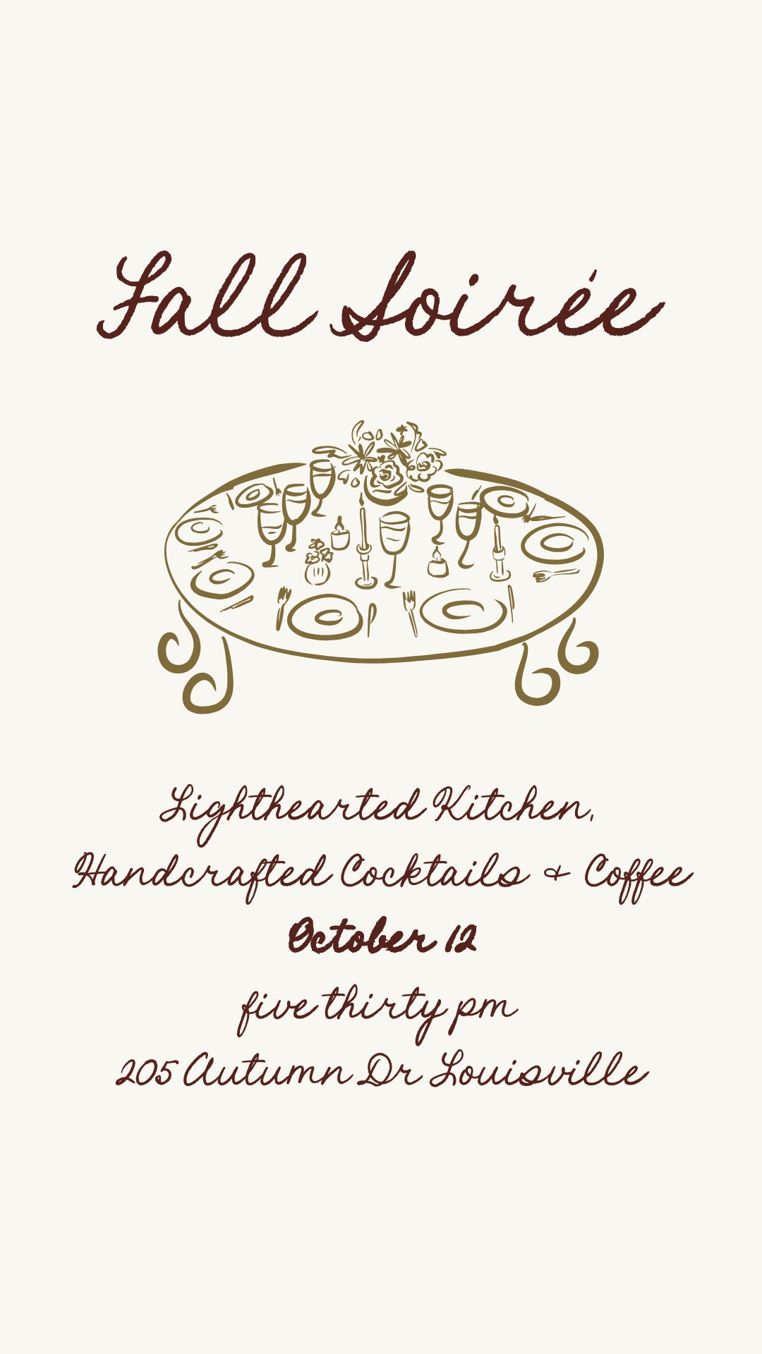 Editable Fall Soirée Invitation | Autumn Party Invite | Digital ...