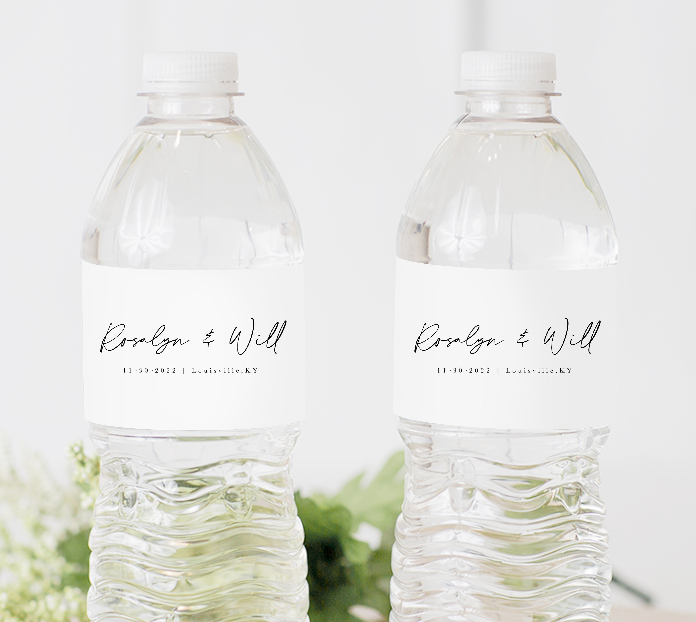 Custom Wedding Water Bottle Label, Wedding Water Bottle Label, Modern ...