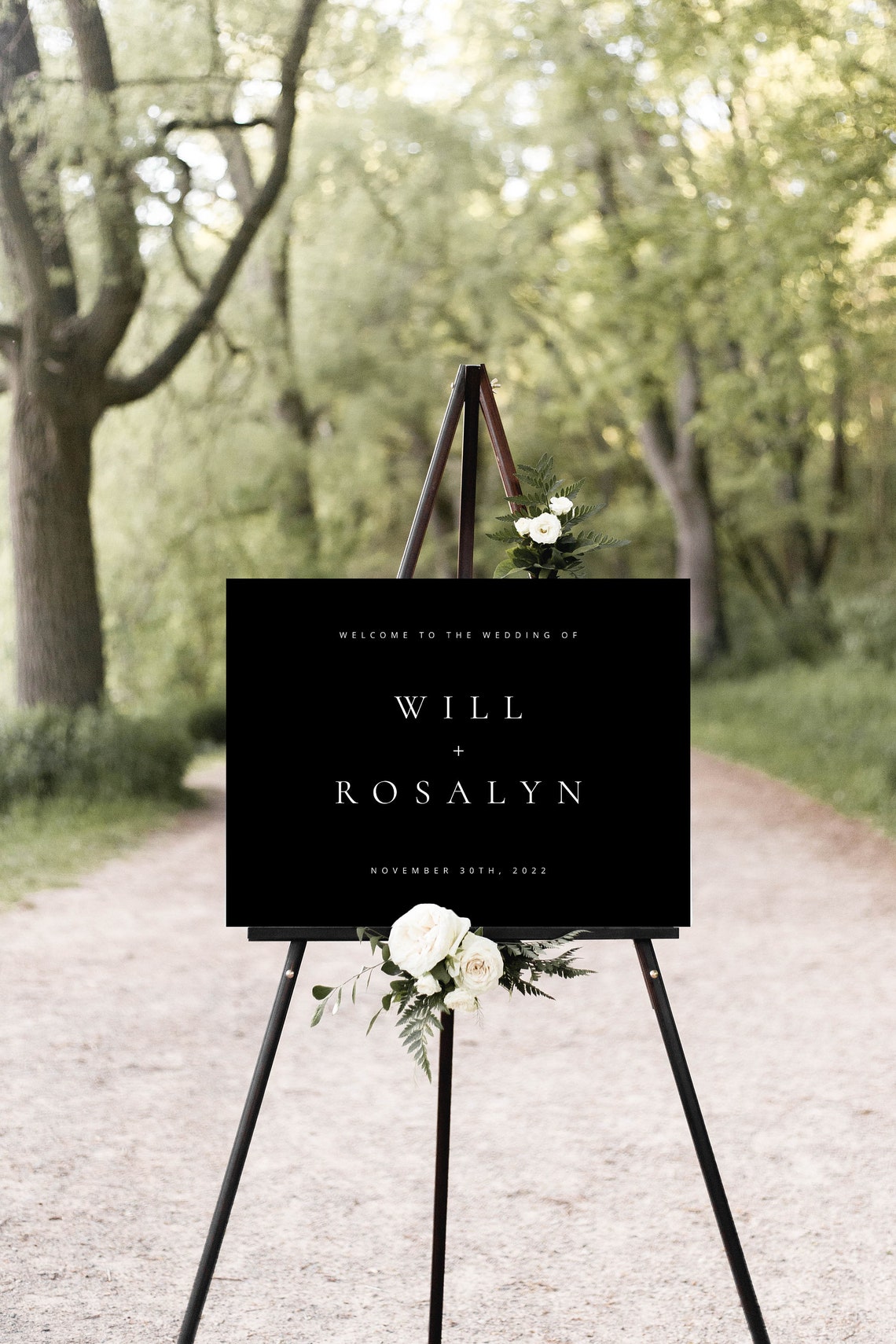 Black Wedding Sign, Modern Black Wedding Welcome Sign, Rustic Wedding ...