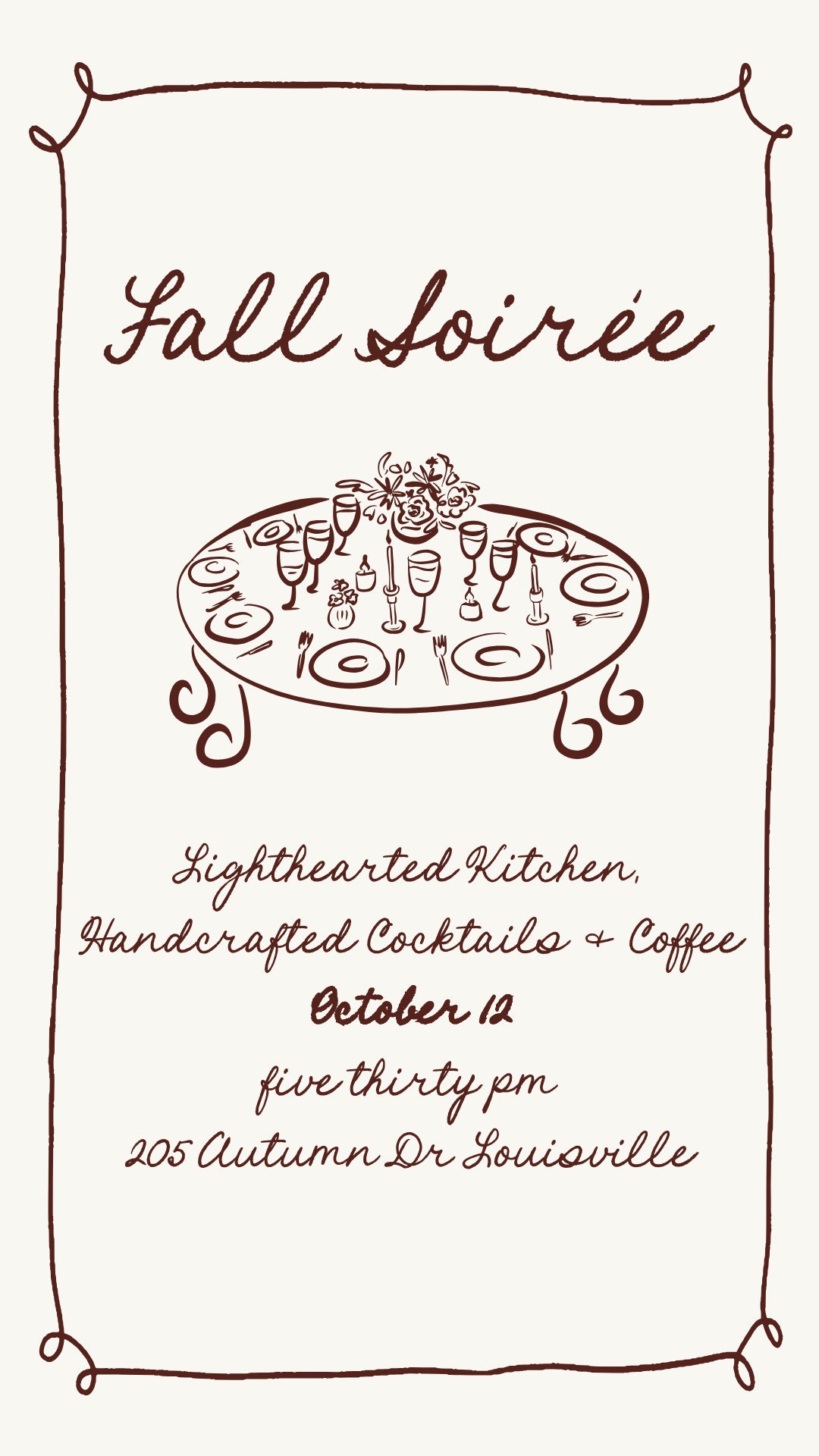 Editable Fall Soirée Invitation | Autumn Party Invite | Digital ...
