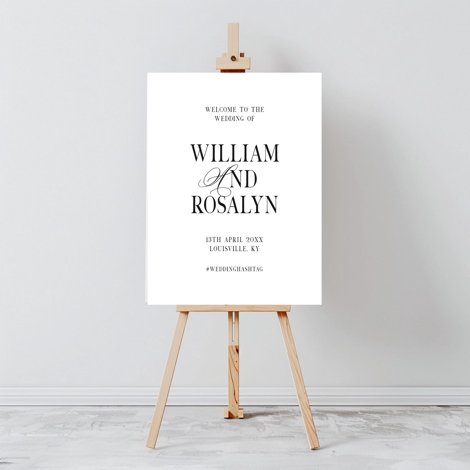 Elegant Minimalist Wedding Welcome Sign Template Editable Digital ...