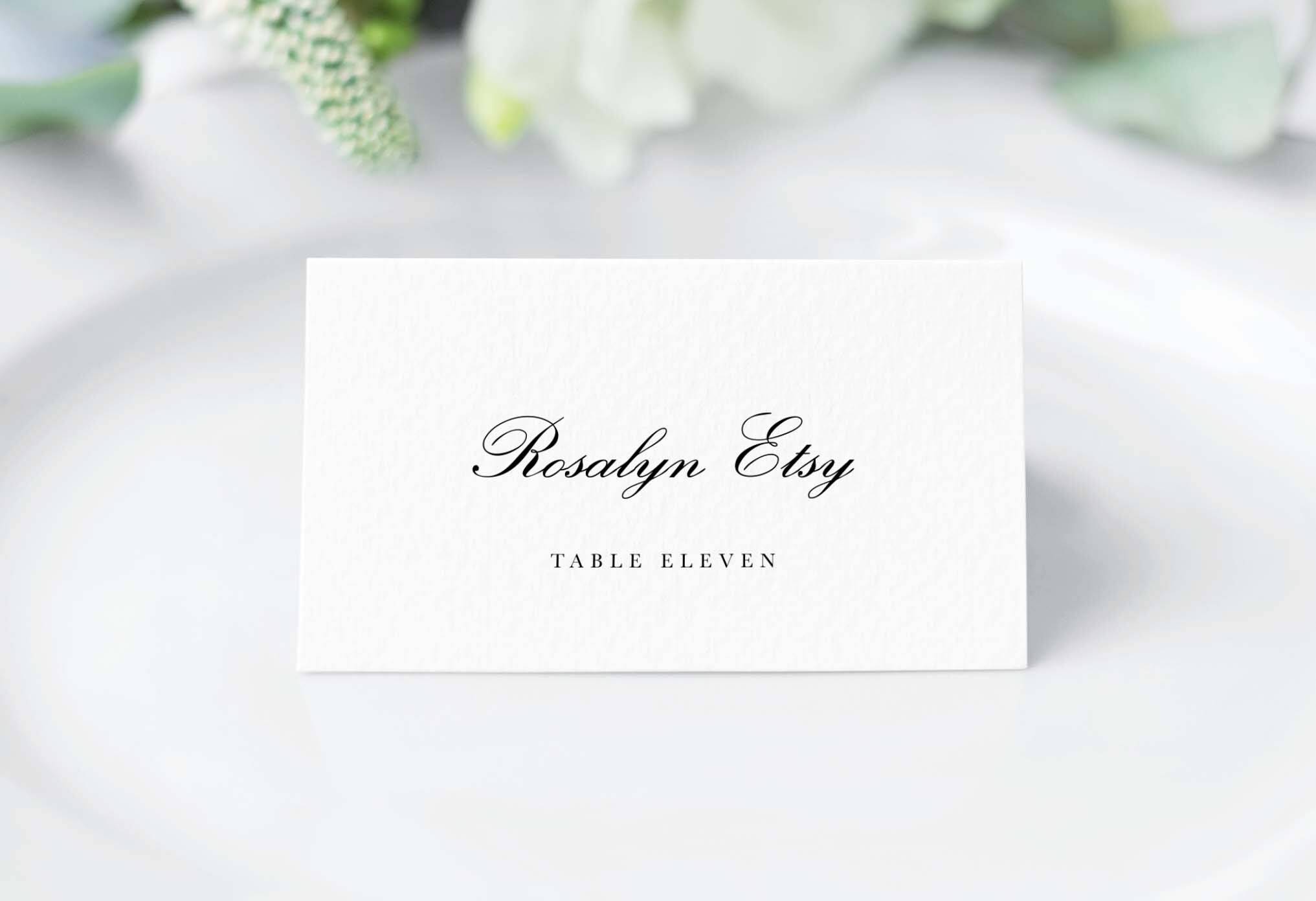 MINIMAL Wedding Place Cards Template Editable Place Card - Etsy