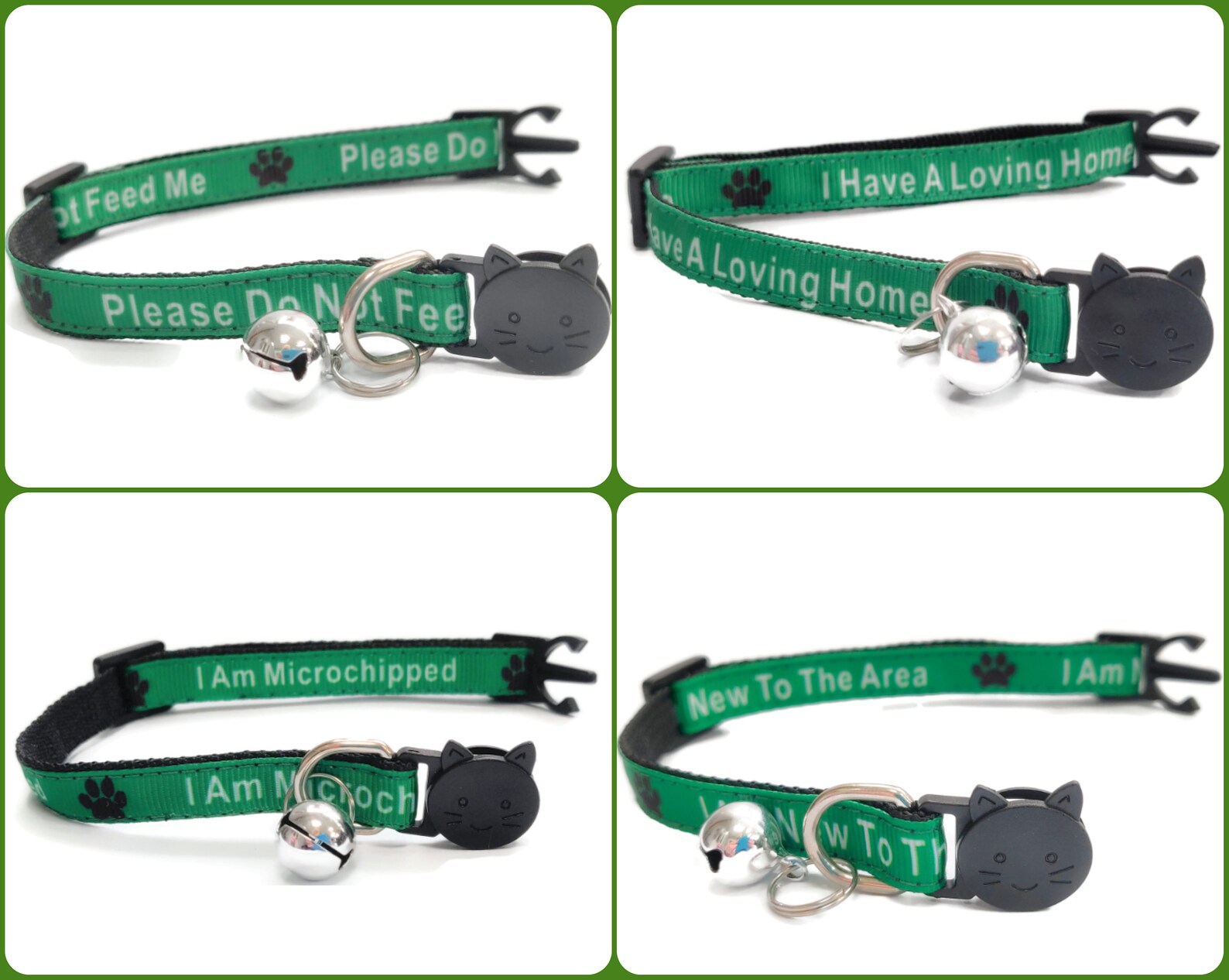 Worded Cat Collars With Bell and Quick Release Breakaway Buckle. Please ...
