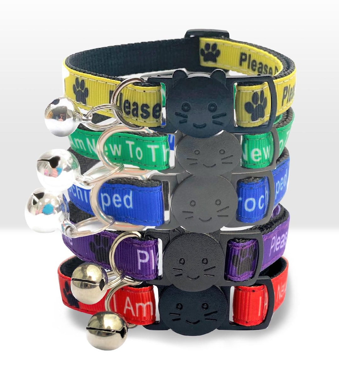 Worded Cat Collars With Bell and Quick Release Breakaway Buckle. Please ...