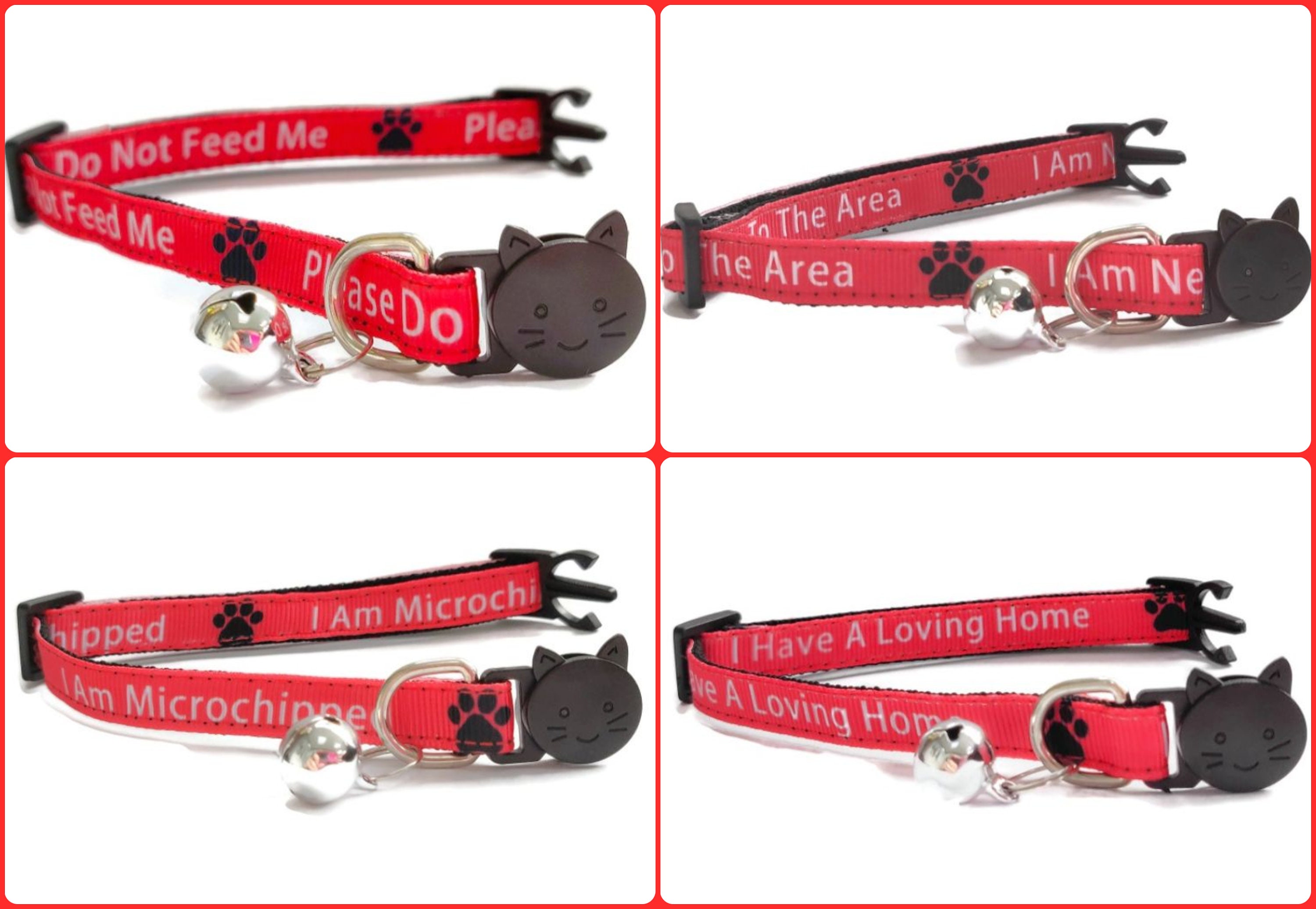 Worded Cat Collars With Bell and Quick Release Breakaway Buckle. Please ...