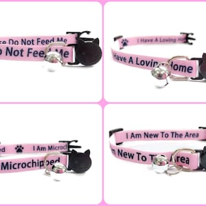 Worded Cat Collars With Bell and Quick Release Breakaway - Etsy UK