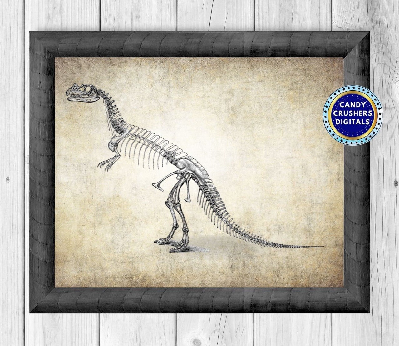 Ceratosaurus Skeleton Drawing - Dinosaur Print - Dinosaur Art ...