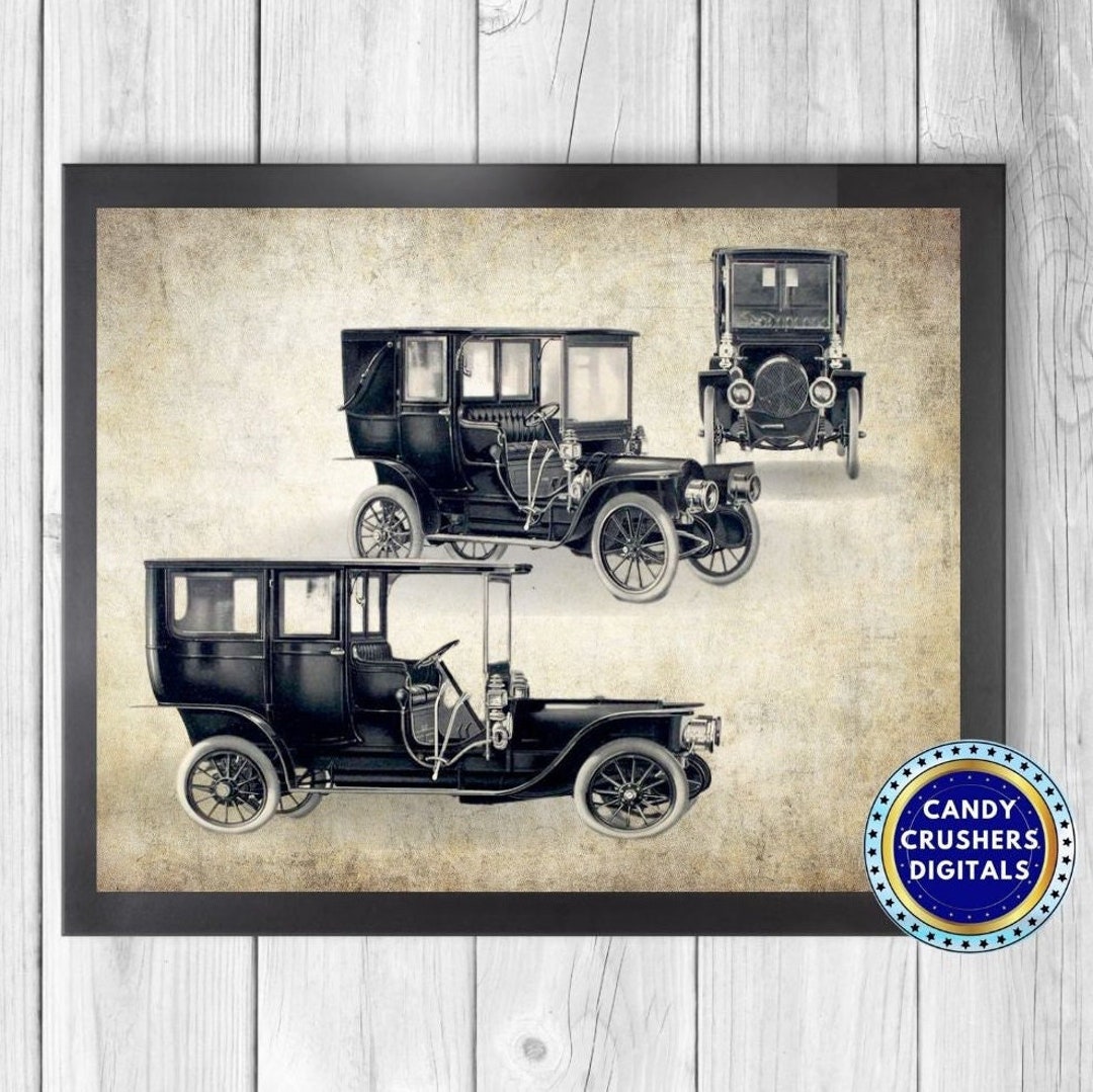 Franklin Model D Car Art Print: Vintage Limousine Sketch (instant ...