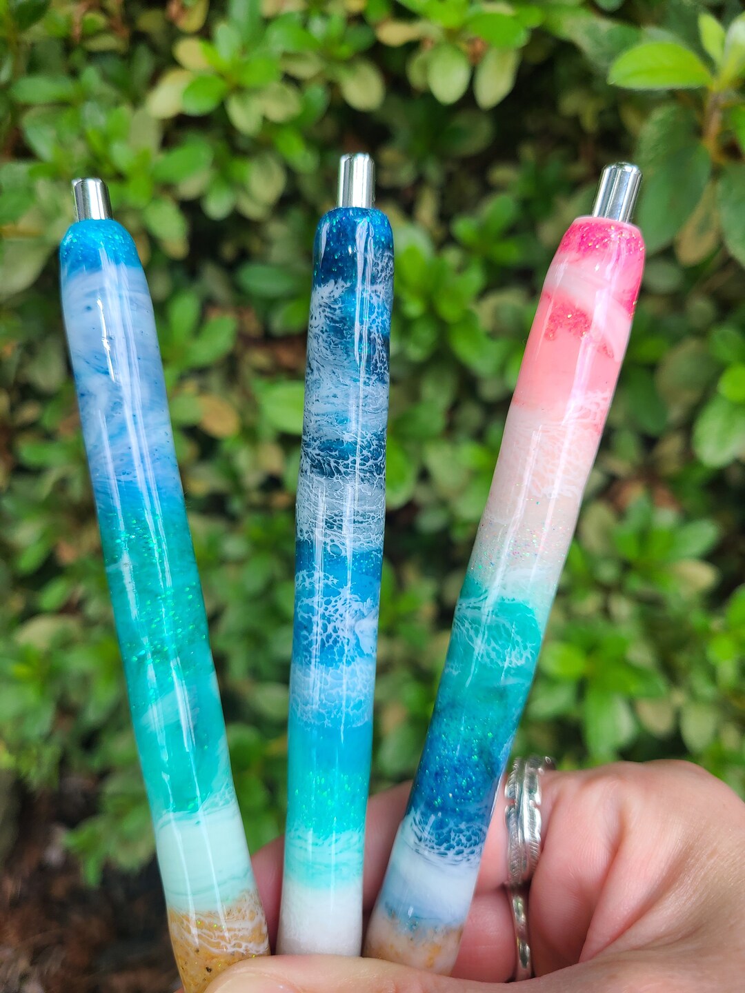 Custom Glitter Inkjoy Gel Pens, Personalized Glitter Resin Pens, Ocean ...