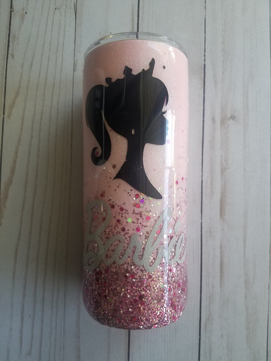 Barbie Tumbler Cup Pink Tumbler Cup Glitter Tumbler Cup Etsy