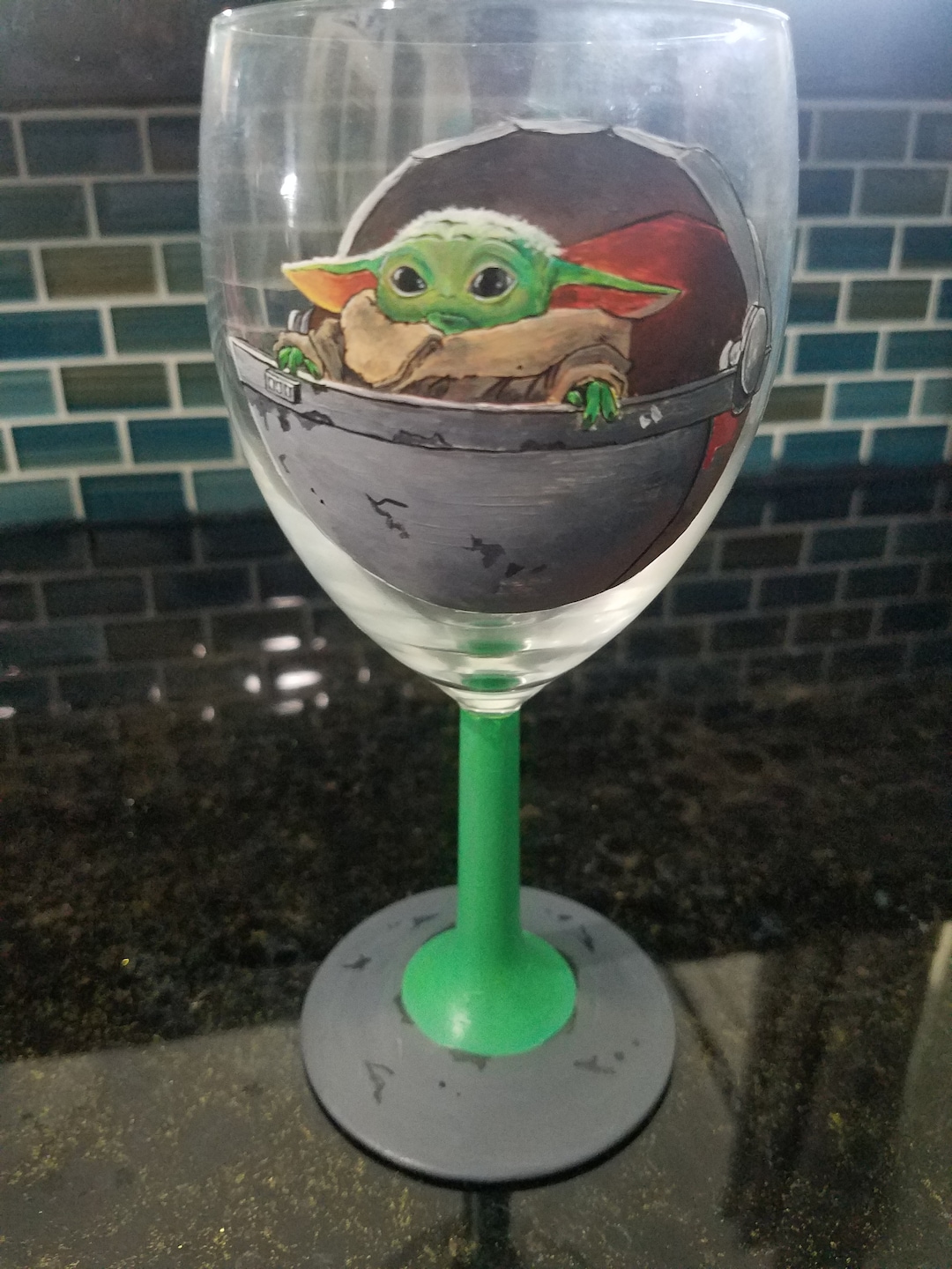 Baby Yoda Wine Glass, Yoda Wine Glass, the Mandalorian Wine Glass ...