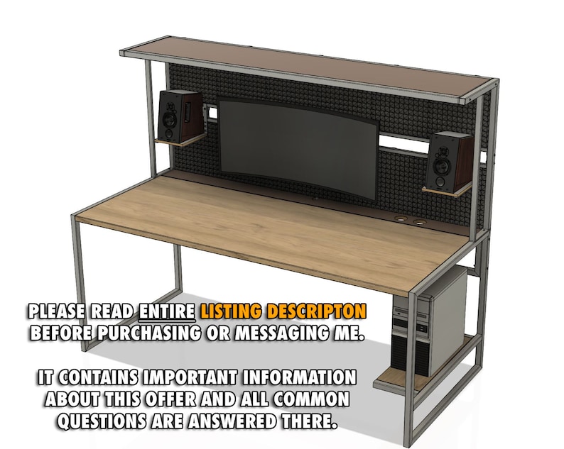 DOWNLOADABLE PLANS for Feature Packed Home Office / Gaming Desk / PC ...