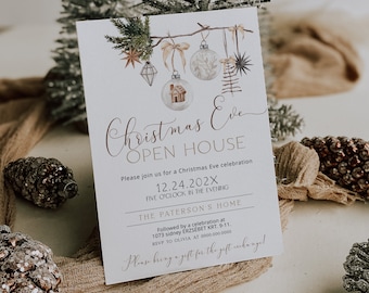 EDITABLE Christmas Open House Invitation Christmas Party Invite Holiday ...