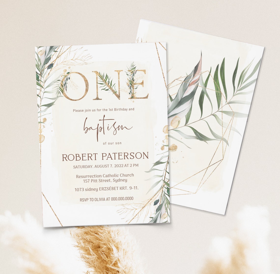 Baptism Birthday Invitation Template Boy Baptism Invitation - Etsy