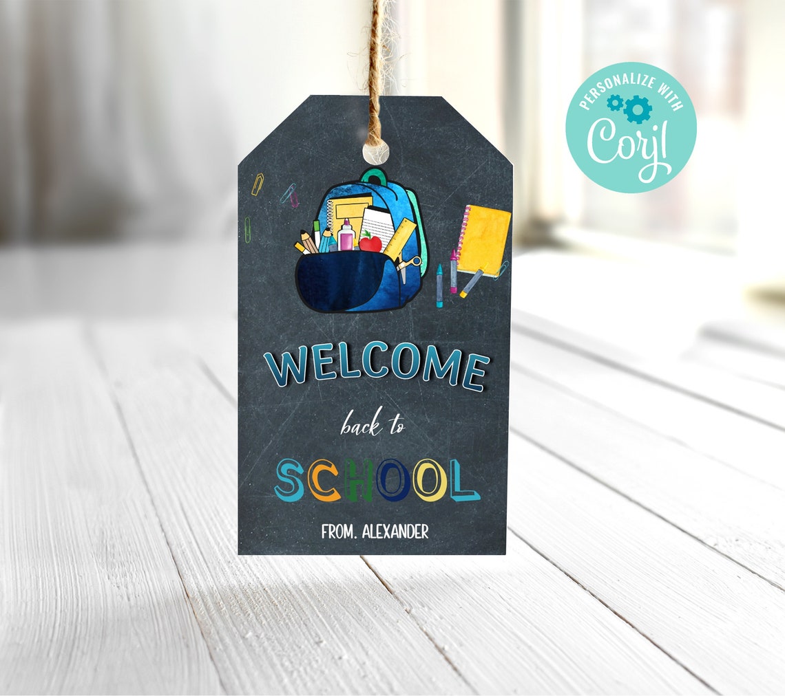 Editable welcome back to school tags welcome back gift tag | Etsy