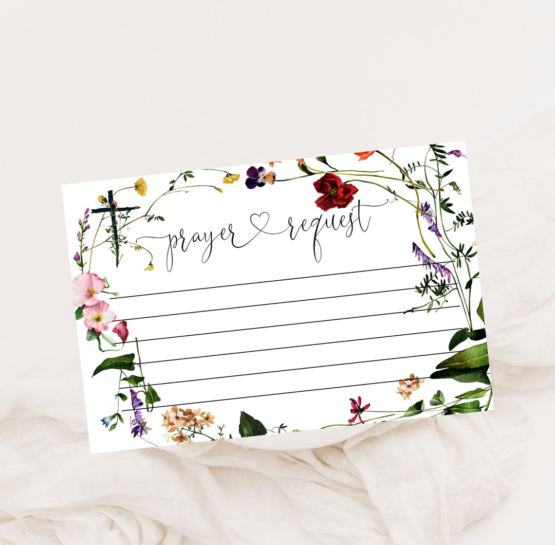 Editable Prayer Request Cards Template, Christian Note Cards ...