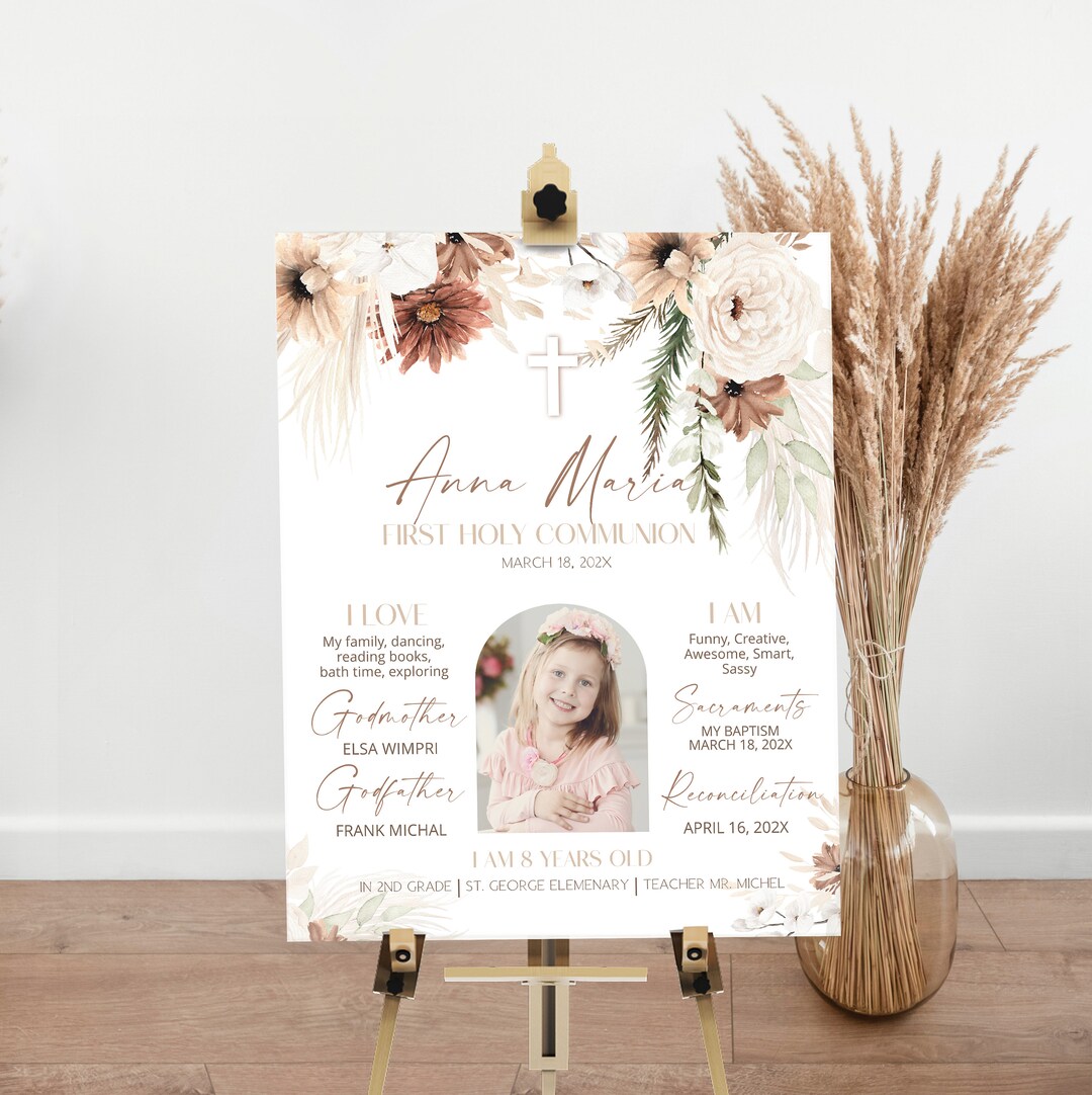 First Holy Communion Welcome Sign Template, Editable Welcome Sign ...
