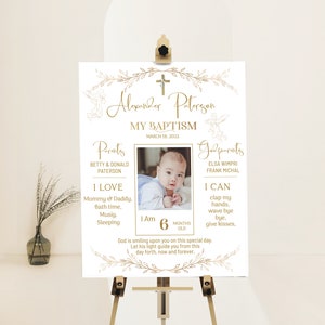 Gold Baptism Milestone Template, Angel Baptism Chalkboard Sign, First ...