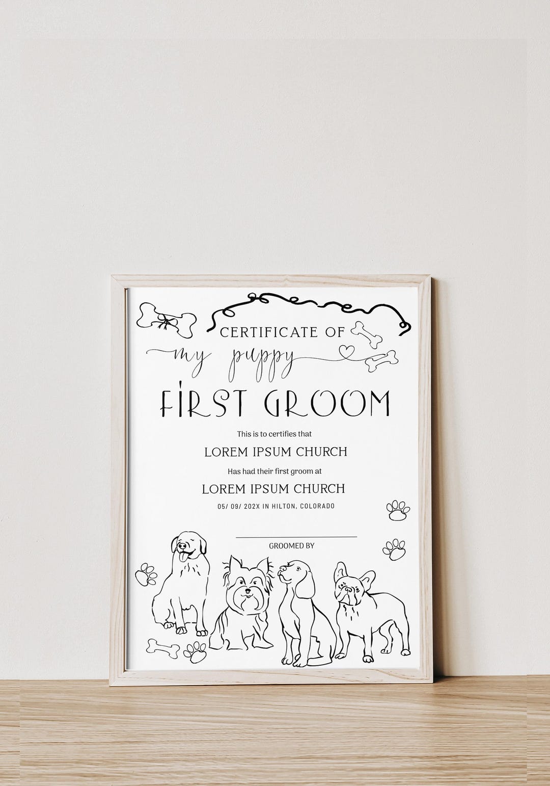 Editable My First Grooming Certificate, Dog Grooming Certificate ...