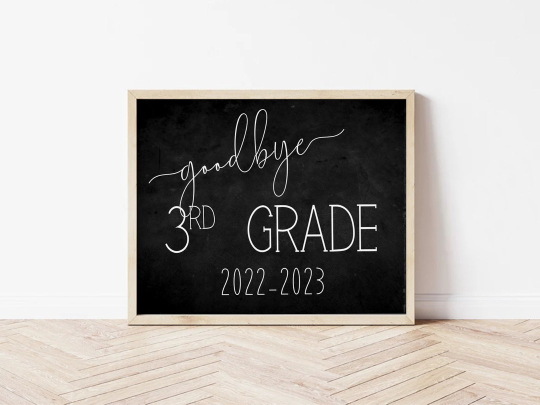 Editable Goodbye 3rd Grade Sign, Last Day of Third Grade Sign, Last Day ...